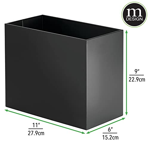 mDesign Tall Steel Floor Stand Toilet Paper Organizer, 4-Roll Tissue Storage Holder Container Bin for Bathroom, Fits Under Sink, Vanity, Shelf, in Cabinet, or Corner, Metro Collection - Matte Black