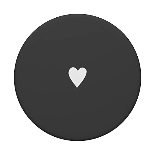 Anthracite Hand Drawn Heart Minimalist Minimalistic Art PopSockets Swappable PopGrip