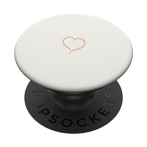 Cream / Beige / Sand Hand Drawn Heart Minimalist Love PopSockets Standard PopGrip