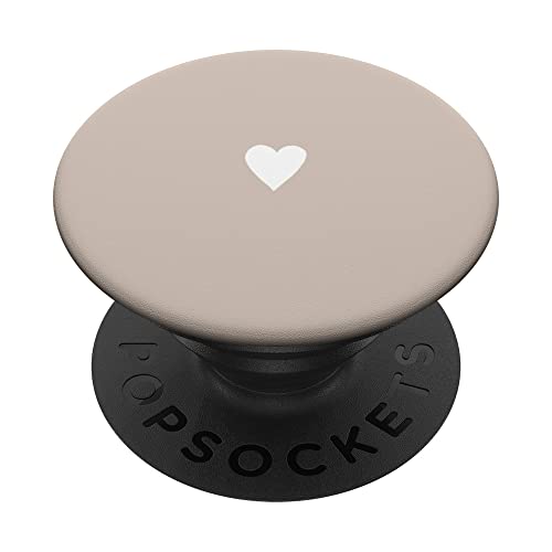 Sand / Beige Cute Hand Drawn Heart Minimalist Digital Art PopSockets Standard PopGrip