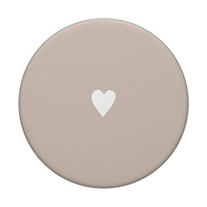 Sand / Beige Cute Hand Drawn Heart Minimalist Digital Art PopSockets Standard PopGrip