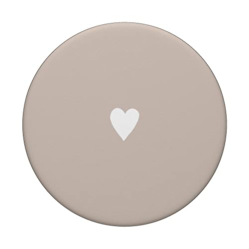 Sand / Beige Cute Hand Drawn Heart Minimalist Digital Art PopSockets Standard PopGrip