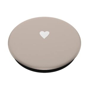 Sand / Beige Cute Hand Drawn Heart Minimalist Digital Art PopSockets Standard PopGrip