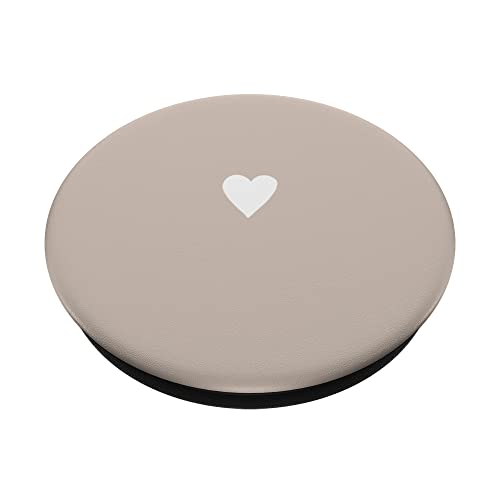 Sand / Beige Cute Hand Drawn Heart Minimalist Digital Art PopSockets Standard PopGrip