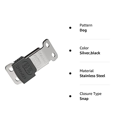 Sprenger ClicLock Fastener Stainless Steel Buckle for Prong Dog Training Collar & Quick Release with Easy Buckle for Small Dogs (2.25mm)