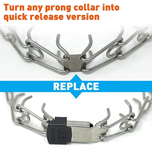 Sprenger ClicLock Fastener Stainless Steel Buckle for Prong Dog Training Collar & Quick Release with Easy Buckle for Small Dogs (2.25mm)