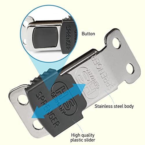 Sprenger ClicLock Fastener Stainless Steel Buckle for Prong Dog Training Collar & Quick Release with Easy Buckle for Small Dogs (2.25mm)