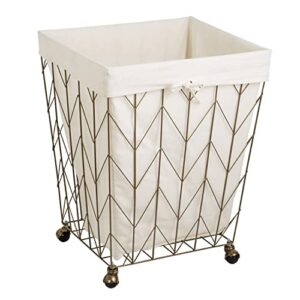 unknown1 chevron wire hamper gold stainless steel