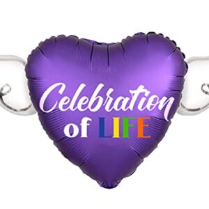 Celebration of LIFE Heavenly Balloons heart shaped with angel wings (Purple)