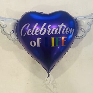 Celebration of LIFE Heavenly Balloons heart shaped with angel wings (Purple)