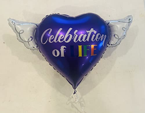 Celebration of LIFE Heavenly Balloons heart shaped with angel wings (Purple)