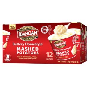 idahoan buttery homestyle mashed potatoes, 1.5 oz cup (12-pack)