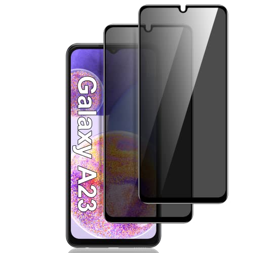 [2 Pack] for Samsung Galaxy A23 5G / 4G Privacy Screen protector, LYWHL Anti-Spy Tempered Glass 9H Hardness Protector Film for Galaxy A23 6.6” 2022, Anti Scratch Bubble free Easy Install Case Friendly - Black