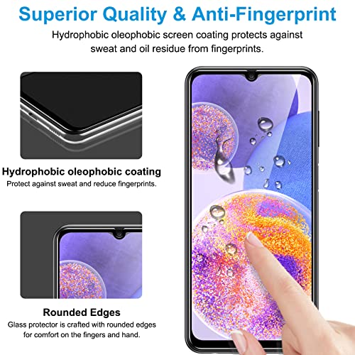 [2 Pack] for Samsung Galaxy A23 5G / 4G Privacy Screen protector, LYWHL Anti-Spy Tempered Glass 9H Hardness Protector Film for Galaxy A23 6.6” 2022, Anti Scratch Bubble free Easy Install Case Friendly - Black