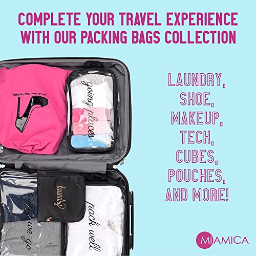 Miamica Travel Laundry Bag, Pink Lemons – Measures 21” x 22” When Fully Opened – Foldable Laundry Bag with Drawstring Closure – Durable, Lightweight Travel Accessories