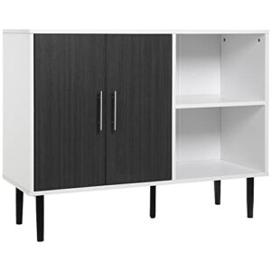 homcom sideboard buffet cabinet, kitchen cabinet, coffee bar cabinet with adjustable shelf, free standing 2-door kitchen cupboard for living room, hallway, gray