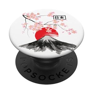 vintage cherry blossom fuji sakura japanese art, sakura popsockets swappable popgrip