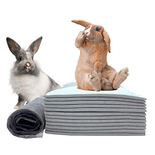 kathson 100 Piece Rabbit Pee Pads,Disposable Pet Pees Pad,Cage Black Carbon Liner,Super Absorbent Leak Proof Cushion Reduce Odor Bunny Training Accessories for Puppy Kitten Hamsters Hedgehog(S)