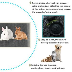 kathson 100 Piece Rabbit Pee Pads,Disposable Pet Pees Pad,Cage Black Carbon Liner,Super Absorbent Leak Proof Cushion Reduce Odor Bunny Training Accessories for Puppy Kitten Hamsters Hedgehog(S)