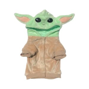 STAR WARS Dog Hoodie - Officially Licensed Pet Apparel - I Am The Child Fleece Hoodie & Matching Multi Squeaker Baby Yoda Dog Toy - Mandalorian Cat & Puppy Costume, Small