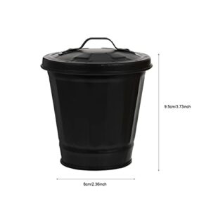 Ipetboom Trash Cans 2PCS Countertop Trash Can with Lid Desktop Tin Trash Bucket Mini Waste Paper Bucket Iron Garbage Pail Can Pencil Cup Holder for Home Kitchen Bedroom Metal Bin Trash Cans Lint Bin