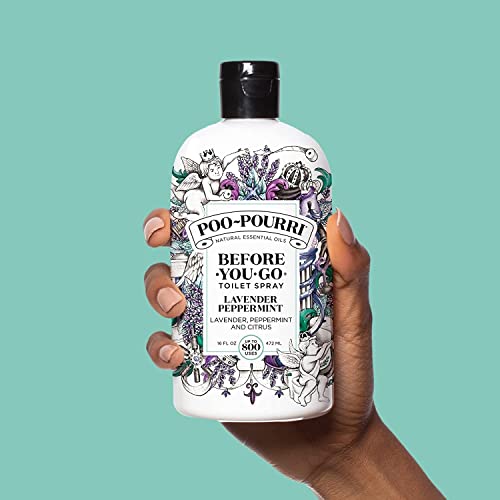 Poo-Pourri Before-You-Go Toilet Spray, Lavender Peppermint, Refill Bottle 16 Fl Oz - Lavender, Peppermint and Citrus