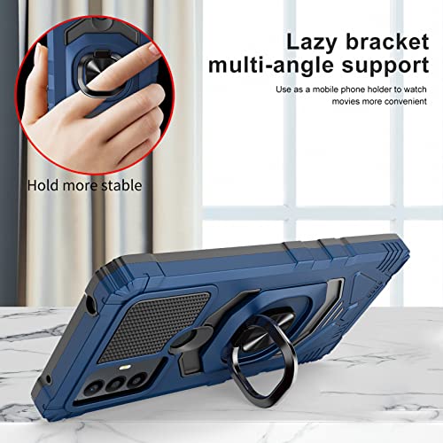 Ailiber Case for TCL 30 SE, TCL 30 SE Phone Case with Screen Protector, Ring Kickstand for Magnetic Car Mount Military Grade, Heavy Duty Shockproof Protective Cover for TCL TCL 30E/30 SE 6.52”-Blue