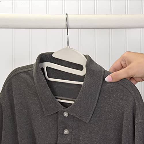 Closet Accessories Plastic Hangers, 50 Pack, with Non Slip Coating at Shoulders and Bar, Gray (S Shape)