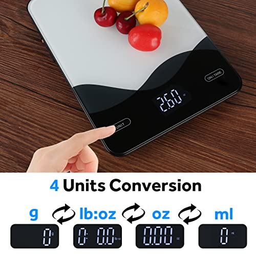 AIMILAR Food Scale, Chargeable LED Display 22lb with USB C Rechargeable Digital Kitchen Food Weight Scale for Baking and Cookingwith Ounces and Grams 1g/0.1oz