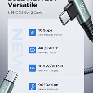 AINOPE USB C to USB C Cable[100W 6.6FT], 10Gbps USB C 3.2 Data Cable, Type C Charger Fast Charging, USB C Monitor Cable with 4K Video Output for MacBook Air/Pro, iPad Pro 11/Air/Mini, Samsung Galaxy