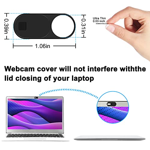 Vetoo Laptops Webcam Covers Slide 6Pack,Ultra Thin Privacy Covers Compatible for MacBook Pro Mac Ipad PC Tablets,Plastic Webcam Sticker