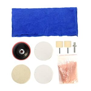 tookie car glass polishing set, 9pcs/set car cerium oxide powder glass polishing set, abrasive discs polish pad felt polishing wheel scratch removal set for windscreen and glass(as shown)