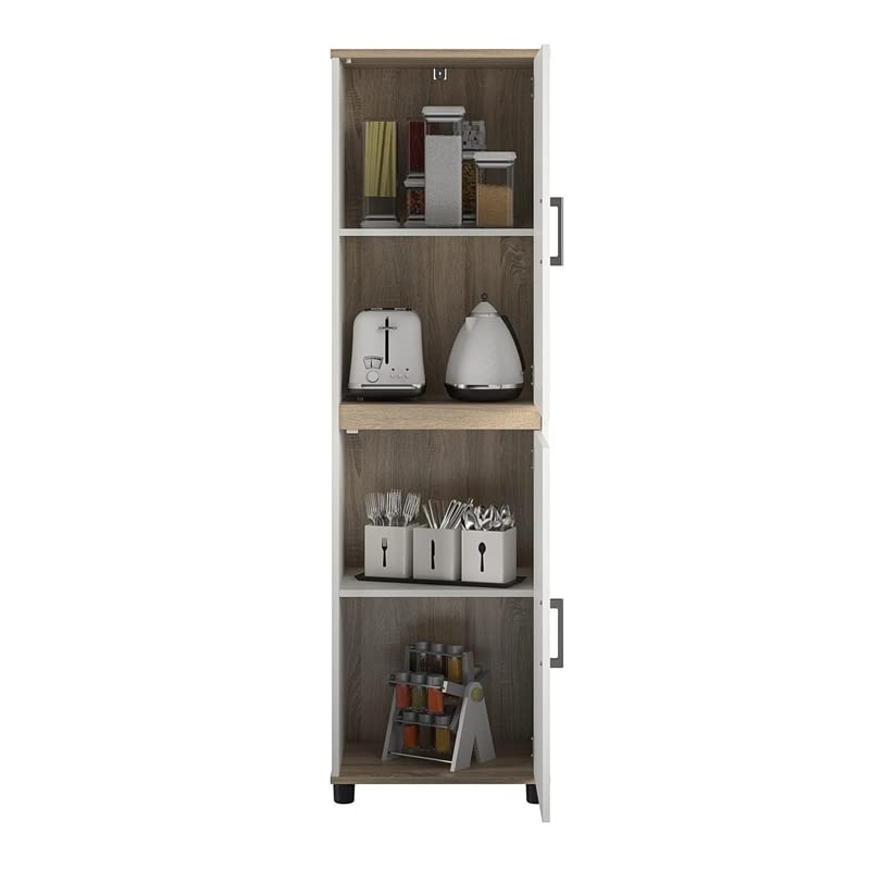 SystemBuild Whitmore 2 Door Kitchen Pantry Cabinet, White