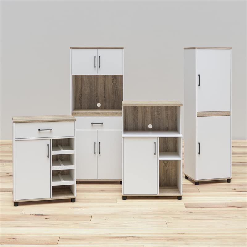 SystemBuild Whitmore 2 Door Kitchen Pantry Cabinet, White