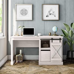 ameriwood home knox county single pedestal computer desk in rustic white