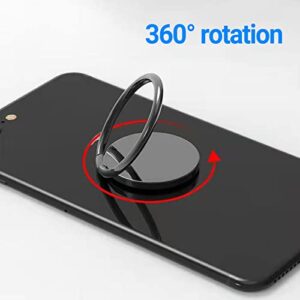 yxsian69g Finger Ring Phone Holder Smooth Edge Non-Marking Practical Magnetic Finger Ring Phone Stand Grip Black