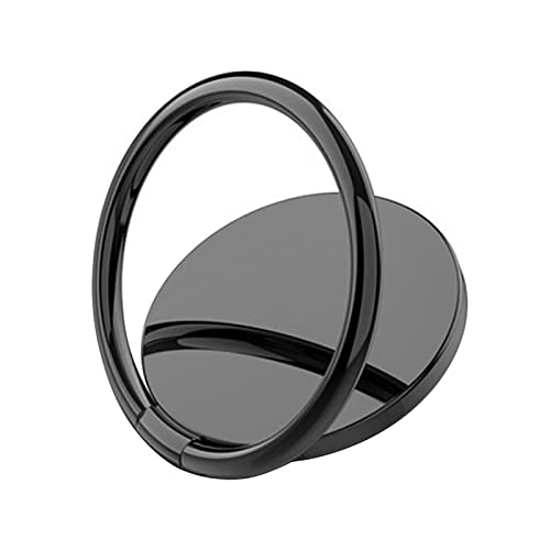 yxsian69g Finger Ring Phone Holder Smooth Edge Non-Marking Practical Magnetic Finger Ring Phone Stand Grip Black