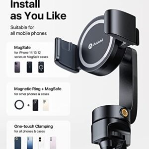 andobil MagStick Selfie Stick Tripod Compatible with MagSafe, [Redefined Phone Tripod] 63.5" Extendable Magnetic Cell Phone Tripod Stand with Wireless Remote, Tripod for iPhone 14 13 12 & All Phones