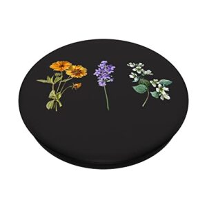 Vintage Garden Flowers Lavender Sunflower PopSockets Swappable PopGrip