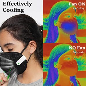 LONGCO Wearable Face Mask Fan, Portable Mini Cooling Air Filter Fan with Clip, 2 Speed Air Face Fan