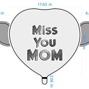 Miss You Mom Heavenly Balloons heart shaped with angel wings (Pink)