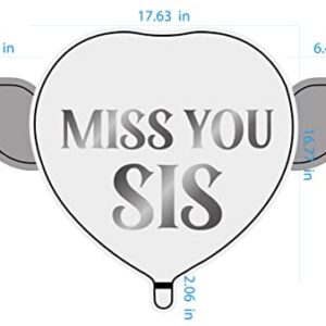 Miss You Sis Heavenly Balloons heart shaped with angel wings (Purple)