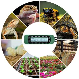 REPTI ZOO Reptile Digital Thermometer Hygrometer Controller for Reptile Tank Water Terrarium Waterproof Reptile Timer with Thermostat Controller Lighting Timer