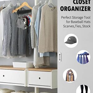 Hat Rack for Baseball Caps, 2 Pack Hat Organizer Holder for Hanger & Room Closet Display, 24 Hat Storage Clips for Hang Ball Caps Winter Beanie & Accessories(Black+Black)