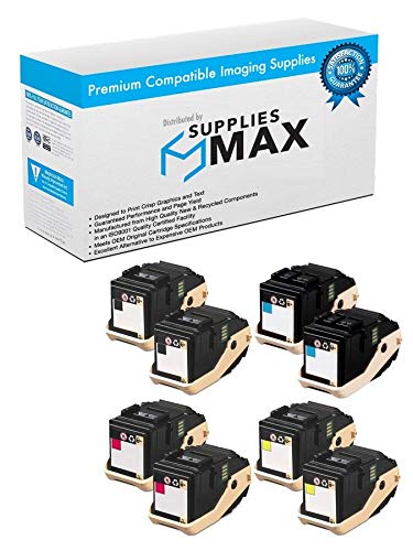 SuppliesMAX Remanufactured Replacement for Phaser 7100/7100DN/7100N Toner Cartridge Combo Pack (2/PK-BK/C/M/Y) (106R02602B2CMY)