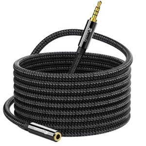 Ruaeoda Mic 3.5 Extension Cable 4 Pole 12ft, TRRS 3.5mm AUX Extension with Microphone Headphone Male to Female Stereo Audio Extension Cable Nylon Braided 3.5 Extension with Mic, Speakers