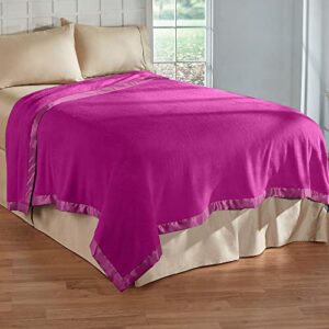 wissota trader generic satin-trimmed faux fleece blankets king fleece amethyst