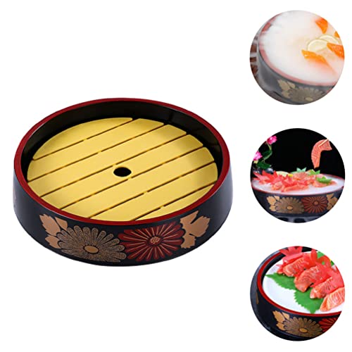 UPKOCH Sushi Rice Bowl Sushi Serving Tray Round: Dip On Ice Bowl Japanese Style Salmon Serving Trays Dip Chiller Serving Geta Plate Ice Chamber Bowl for Restaurant Picnics Parties Soy Sauce Dish