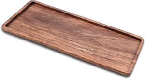 yuanqian solid acacia wood serving trays rectangular wooden serving platters for home decor, food, vegetables, fruit, charcuterie, appetizer serving tray, cheese board(1pcak,11.8 x 4.7 inch)