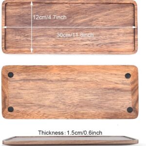 YUANQIAN Solid Acacia Wood Serving Trays Rectangular Wooden Serving Platters for Home Decor, Food, Vegetables, Fruit, Charcuterie, Appetizer Serving Tray, Cheese Board(1Pcak,11.8 X 4.7 inch)